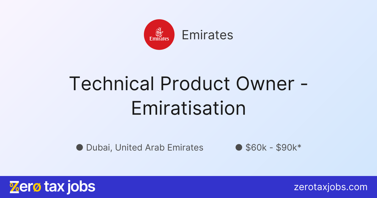 Technical Product Owner - Emiratisation at Emirates