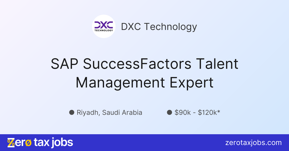 SAP SuccessFactors Talent Management Expert at DXC Technology