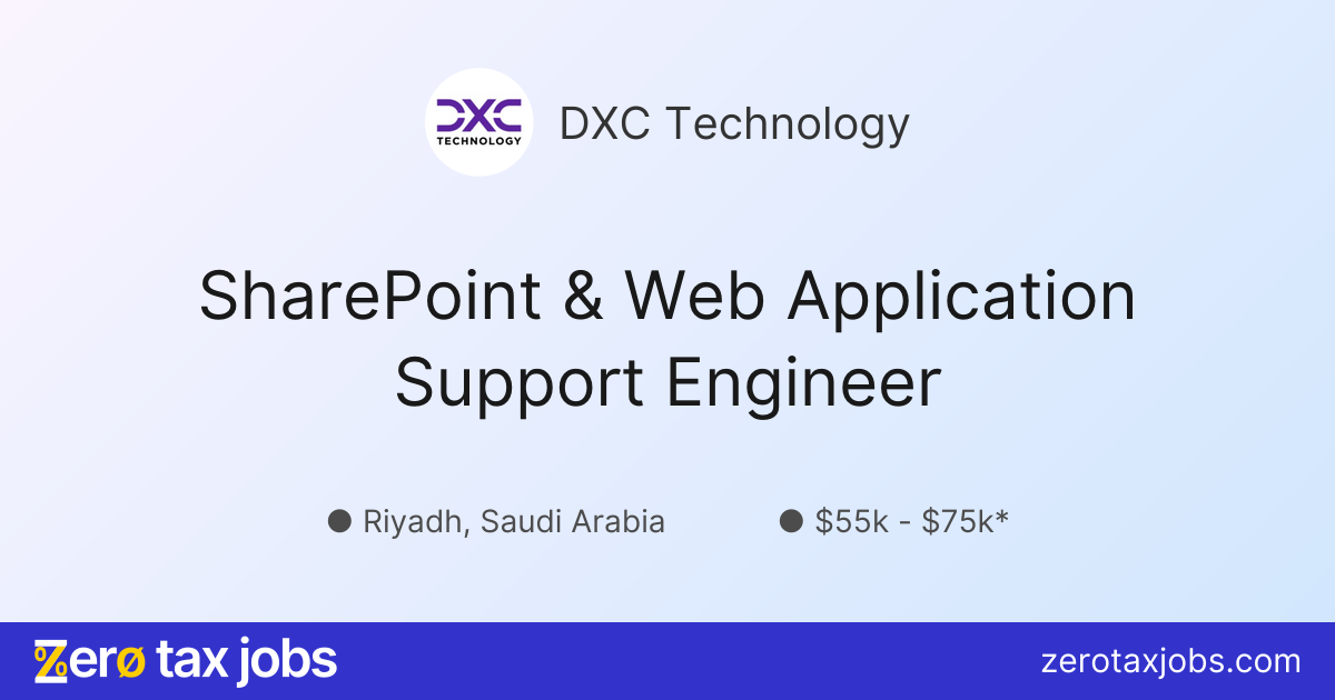 SharePoint & Web Application Support Engineer at DXC Technology