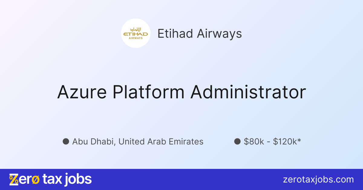 Azure Platform Administrator at Etihad Airways