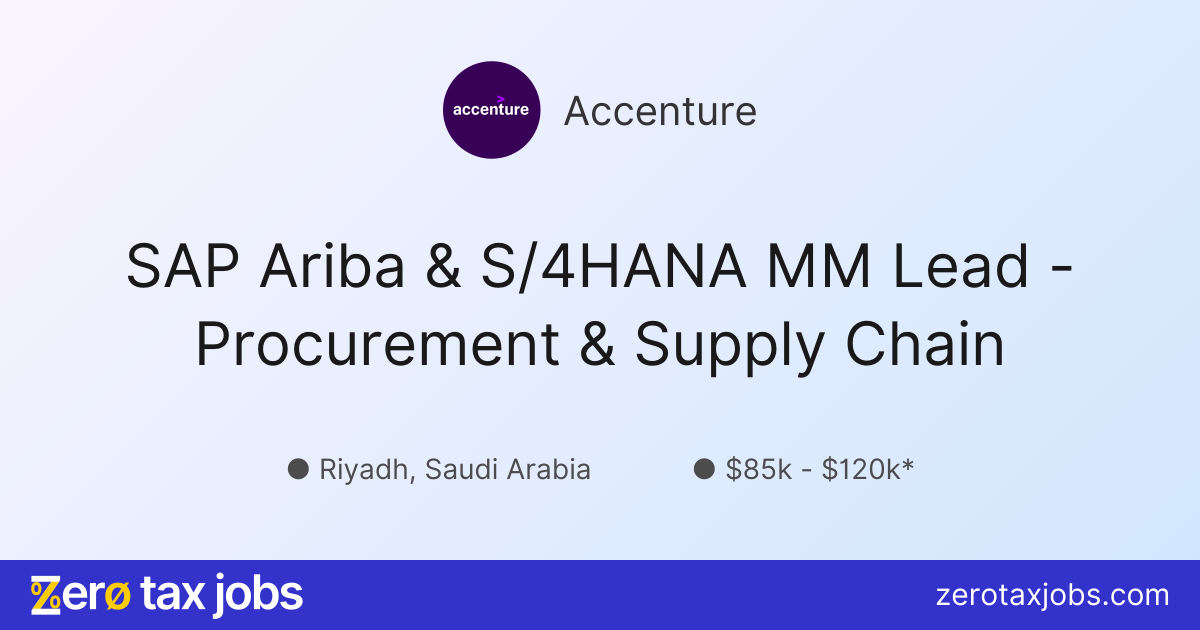 SAP Ariba & S/4HANA MM Lead - Procurement & Supply Chain at Accenture