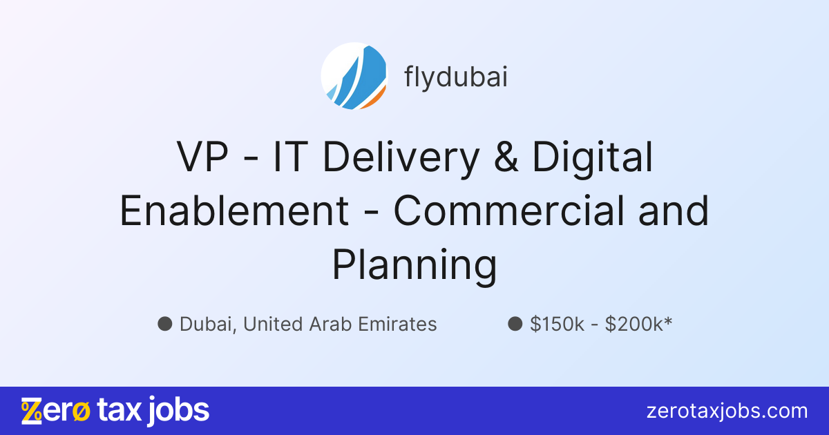 VP - IT Delivery & Digital Enablement - Commercial and Planning at flydubai