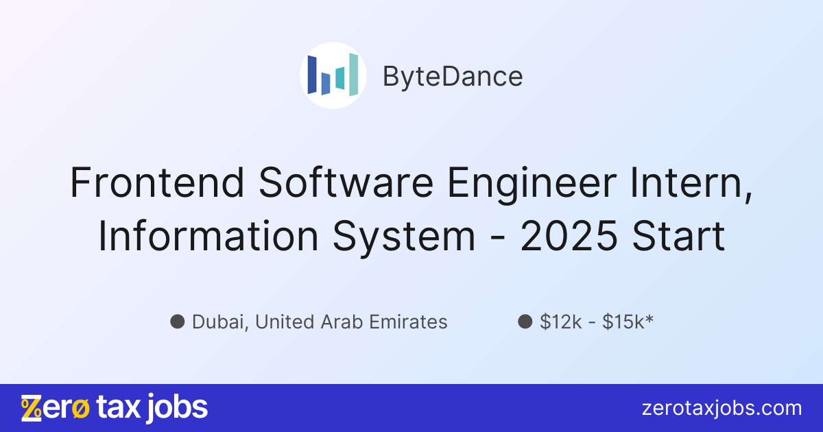 Frontend Software Engineer Intern, Information System - 2025 Start at ByteDance