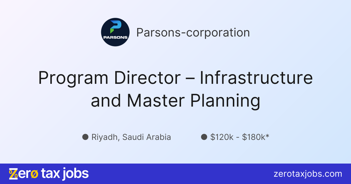 Program Director – Infrastructure and Master Planning at Parsons ...