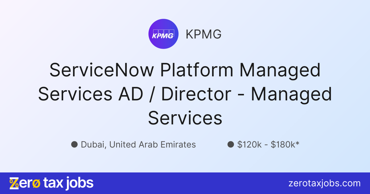 ServiceNow Platform Managed Services AD / Director - Managed Services ...