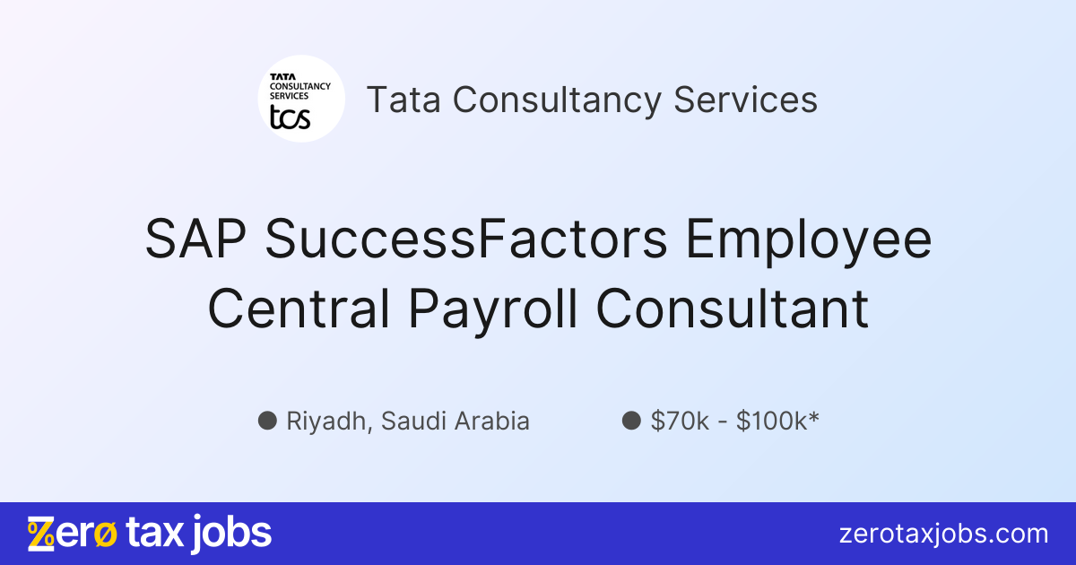 SAP SuccessFactors Employee Central Payroll Consultant at Tata ...