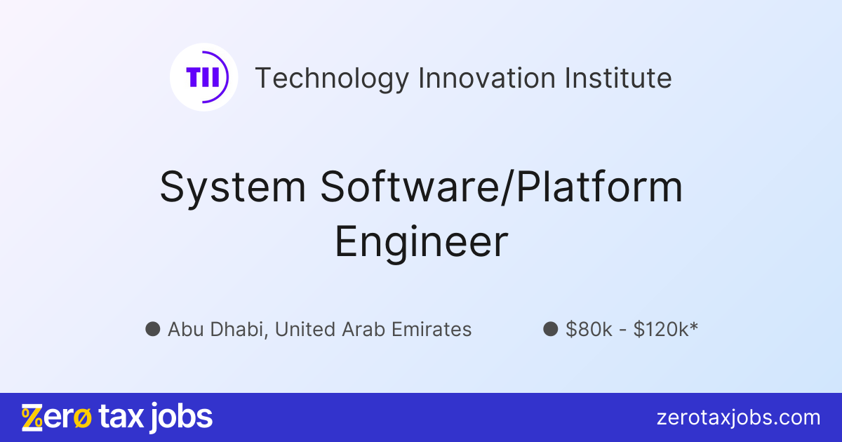 System Software/Platform Engineer at Technology Innovation Institute