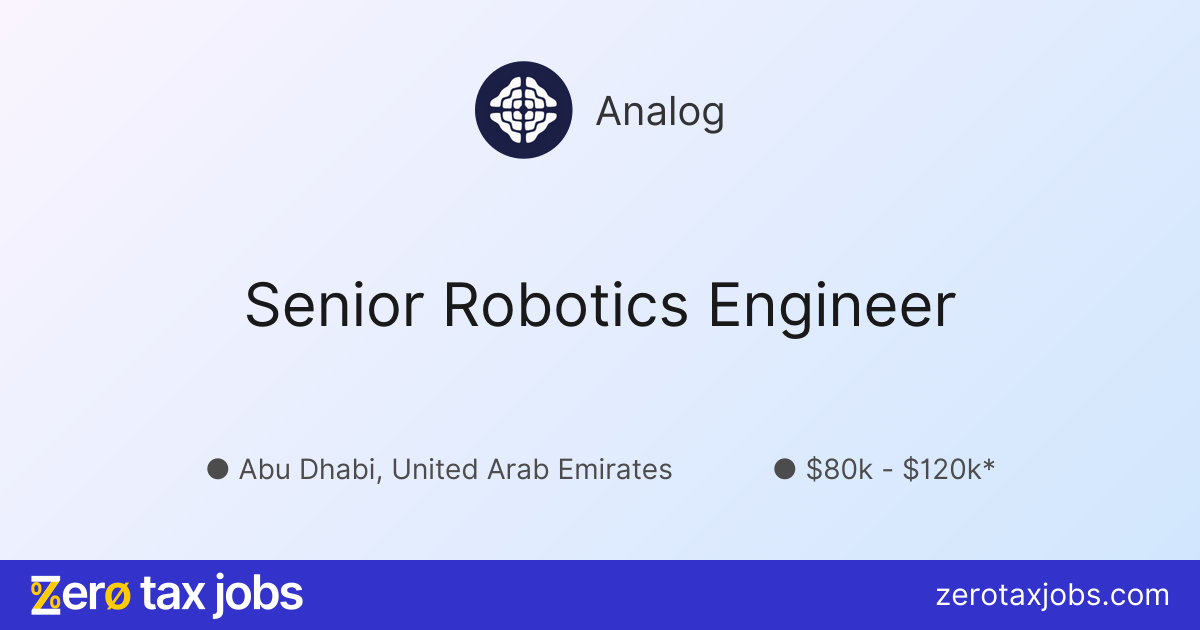 Senior Robotics Engineer at Analog