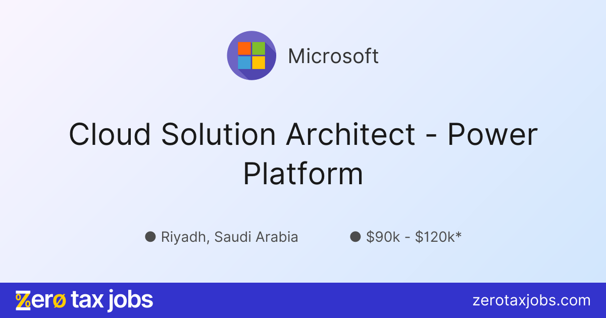 Cloud Solution Architect - Power Platform at Microsoft