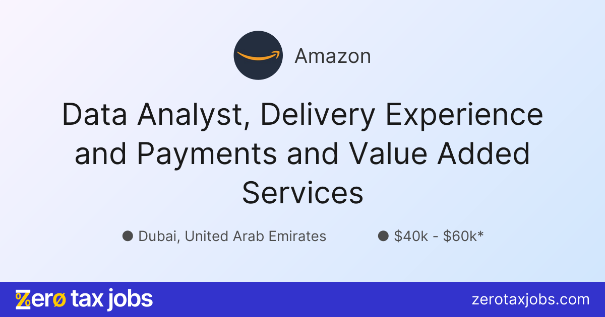 Data Analyst, Delivery Experience and Payments and Value Added Services ...