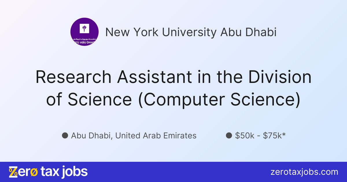 Research Assistant in the Division of Science (Computer Science) at New ...