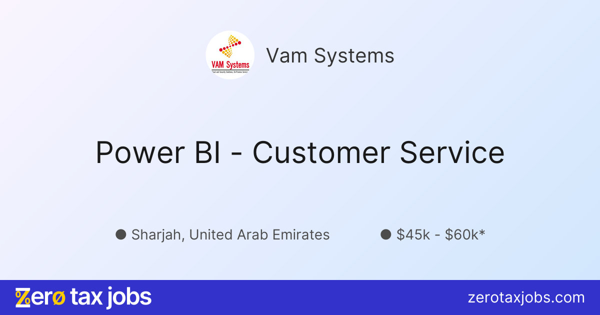 Power BI - Customer Service at Vam Systems