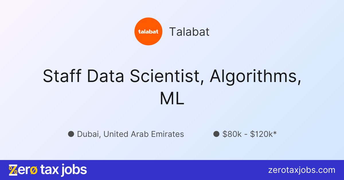 Staff Data Scientist, Algorithms, ML at Talabat