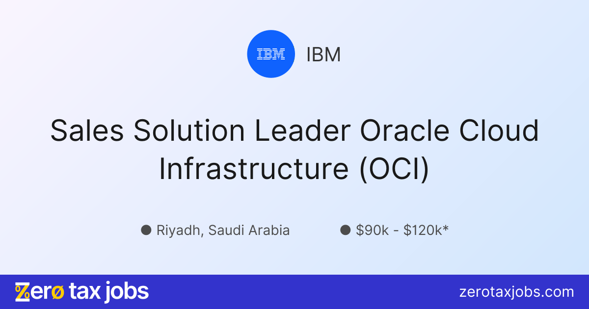 Sales Solution Leader Oracle Cloud Infrastructure (OCI) at IBM