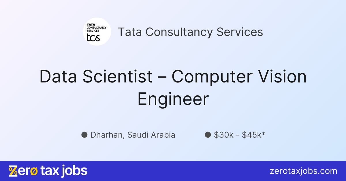 Data Scientist – Computer Vision Engineer at Tata Consultancy Services