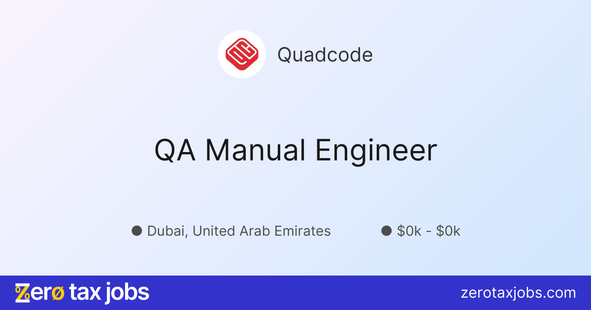 QA Manual Engineer at Quadcode