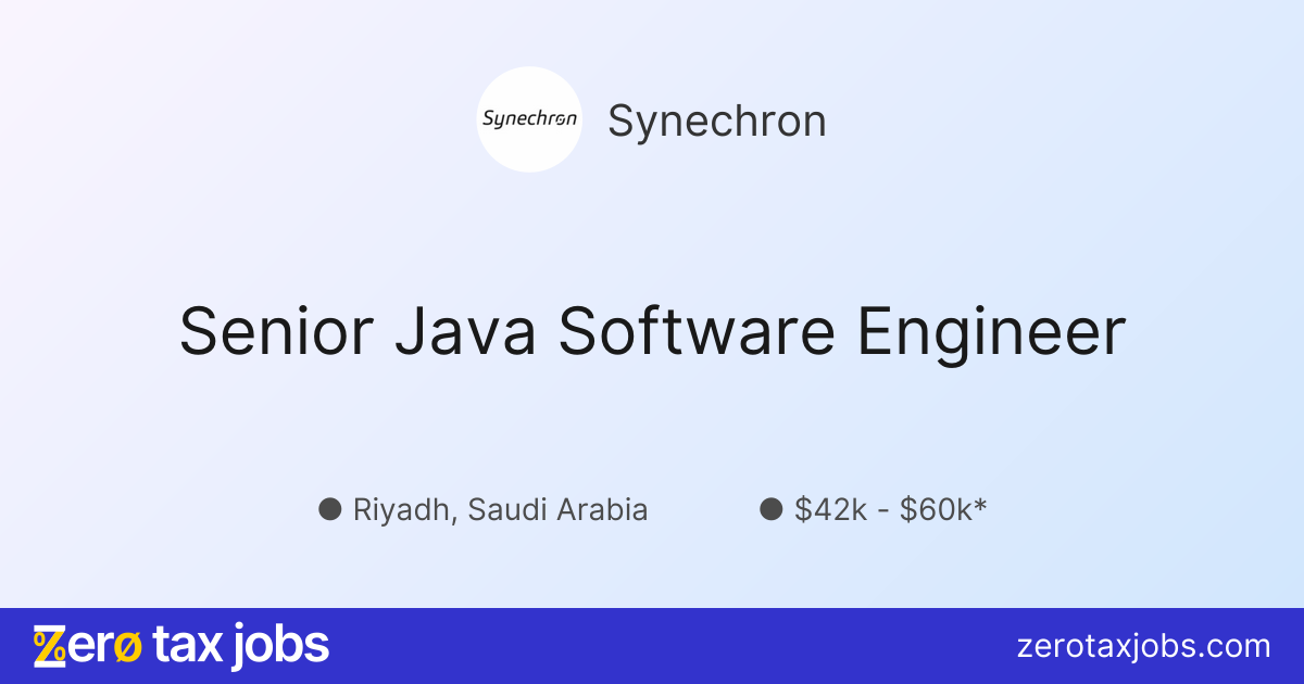 Senior Java Software Engineer at Synechron