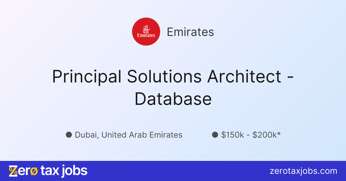Principal Solutions Architect - Database at Emirates