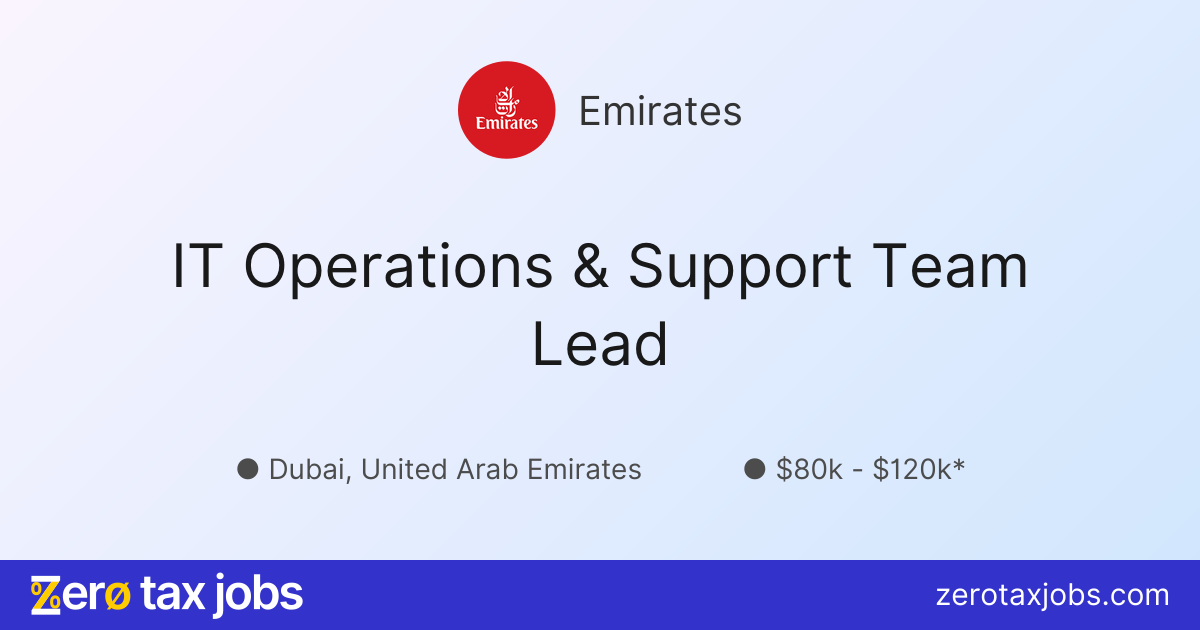 IT Operations & Support Team Lead at Emirates
