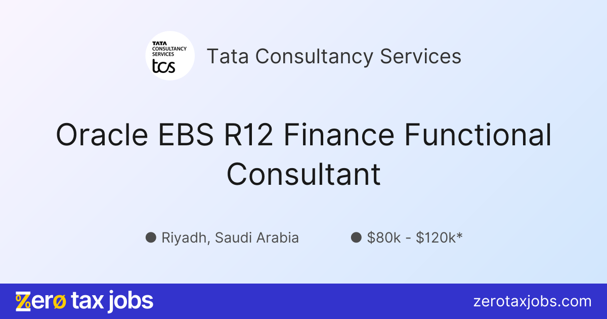 Oracle EBS R12 Finance Functional Consultant at Tata Consultancy Services
