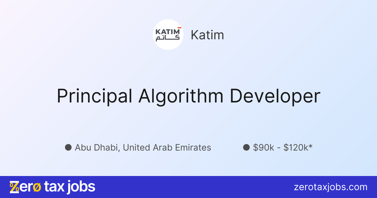 Principal Algorithm Developer at Katim