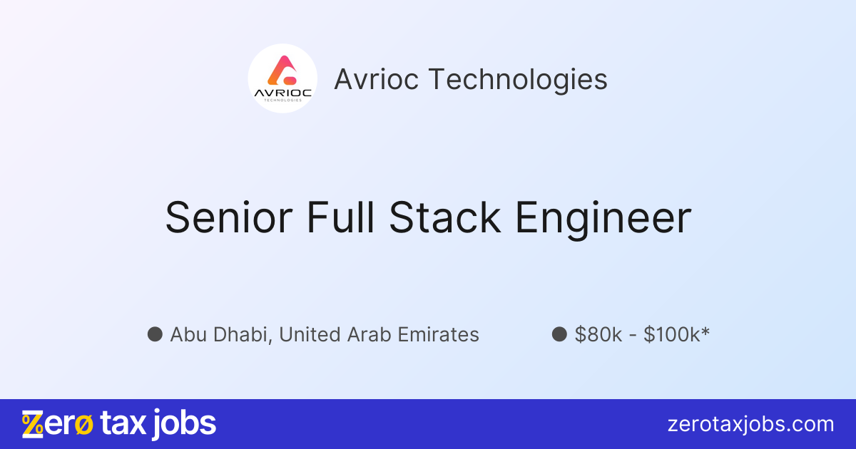Senior Full Stack Engineer at Avrioc Technologies