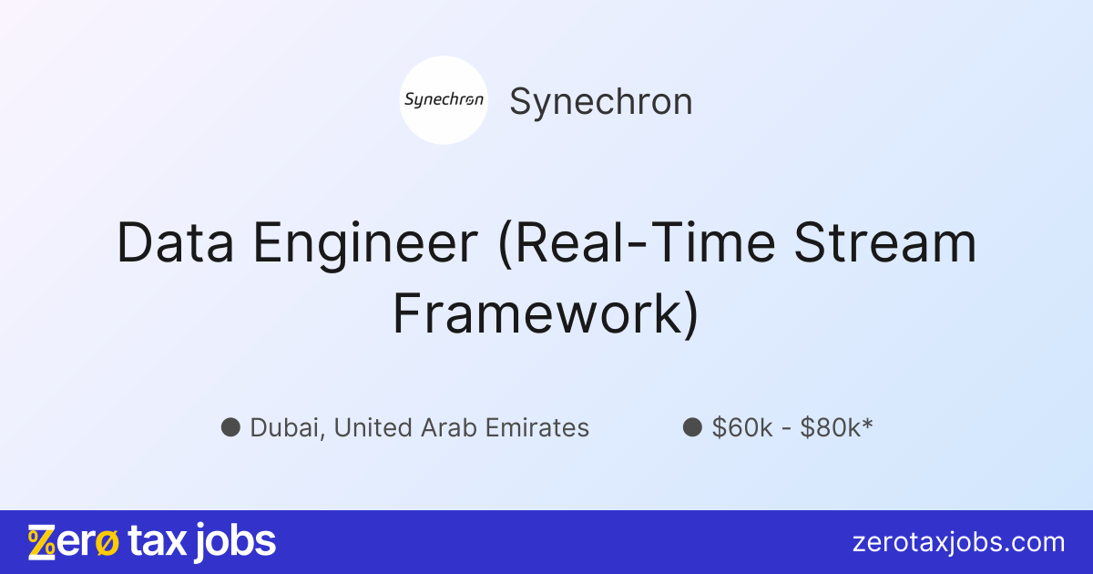 Data Engineer (Real-Time Stream Framework) at Synechron