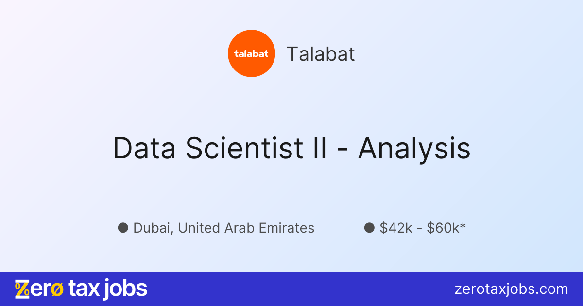 Data Scientist II - Analysis at Talabat