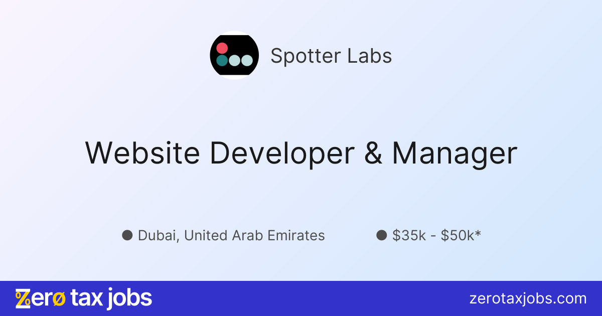 Website Developer & Manager at Spotter Labs