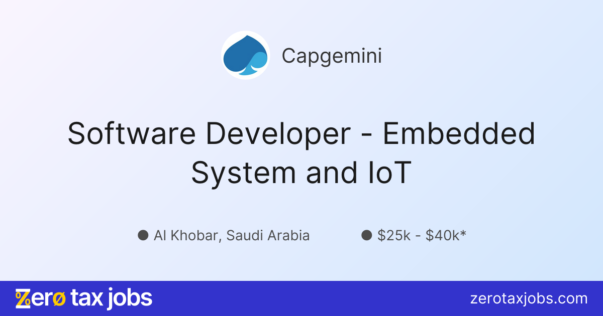 Software Developer - Embedded System and IoT at Capgemini