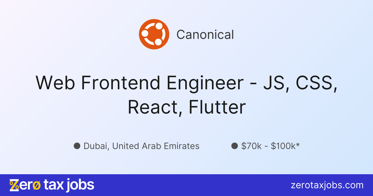 Web Frontend Engineer Js Css React Flutter At Canonical 2848