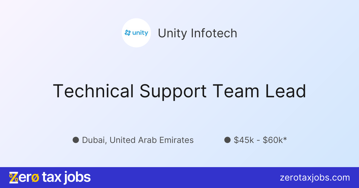 Technical Support Team Lead at Unity Infotech