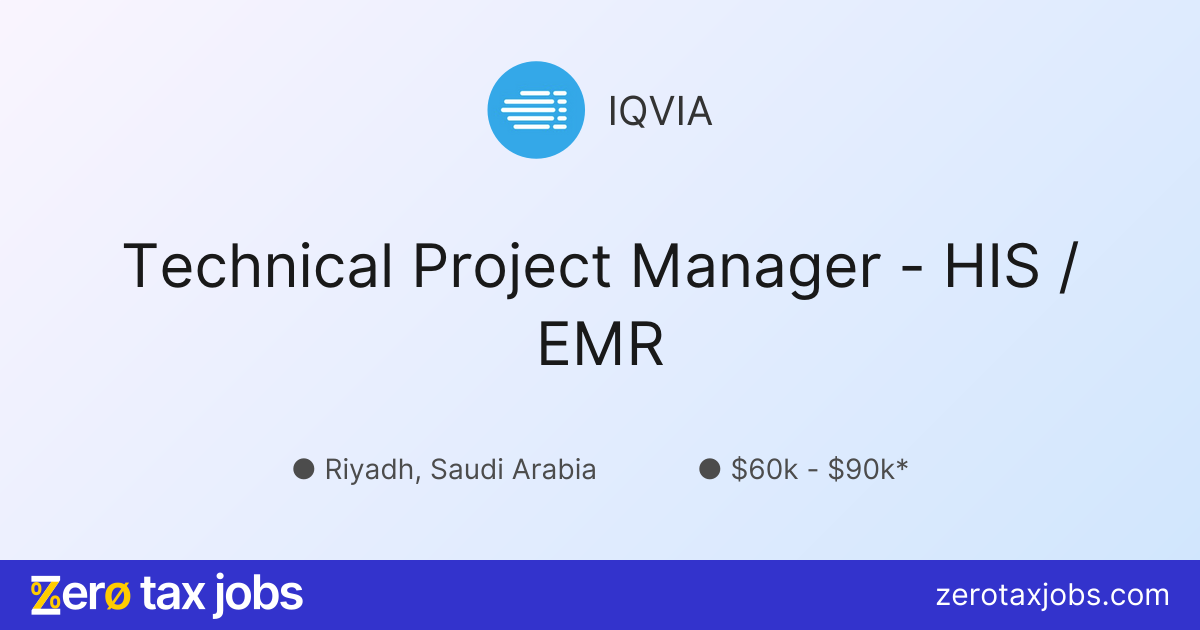 Technical Project Manager - HIS / EMR at IQVIA
