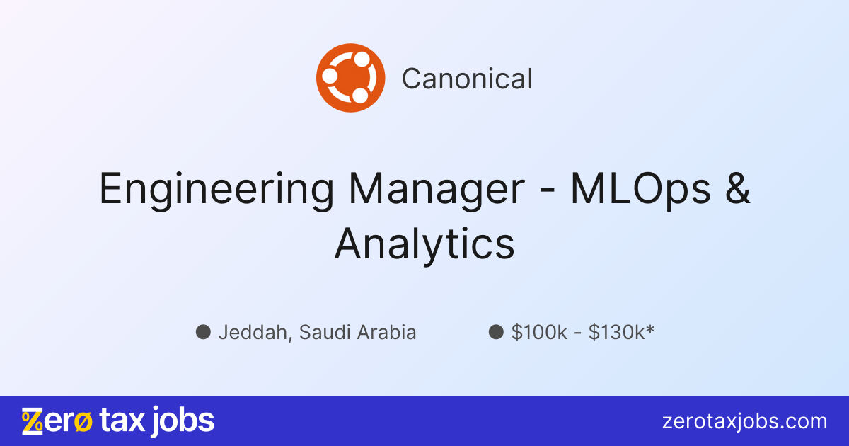 Engineering Manager - MLOps & Analytics at Canonical