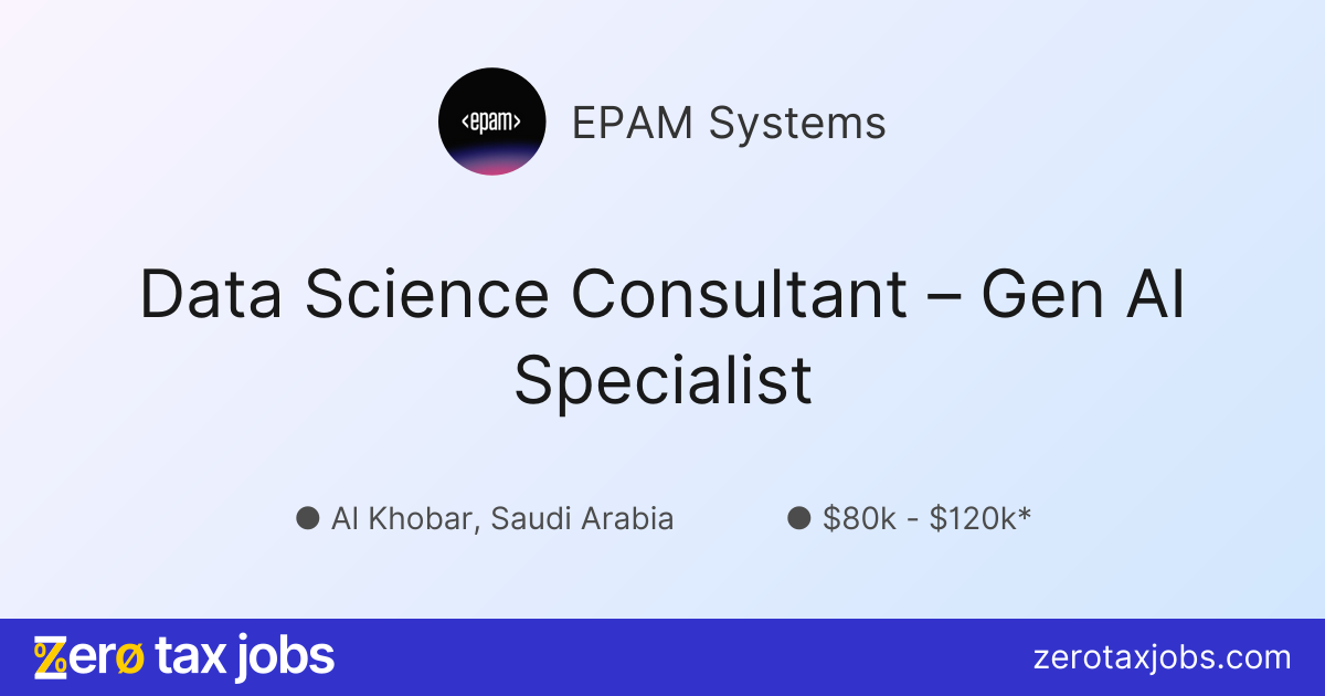 Data Science Consultant – Gen AI Specialist at EPAM Systems