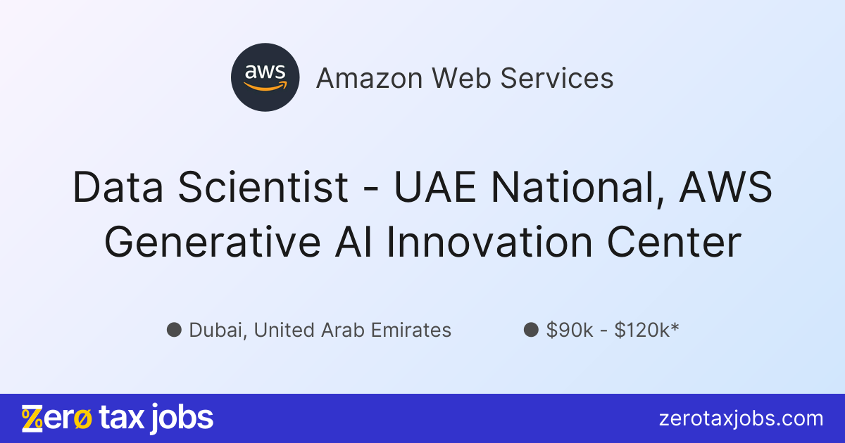 Data Scientist - UAE National, AWS Generative AI Innovation Center at Amazon Web Services
