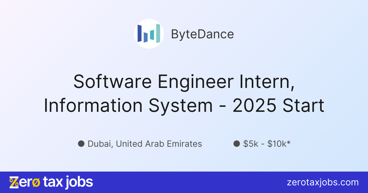 Software Engineer Intern, Information System - 2025 Start at ByteDance