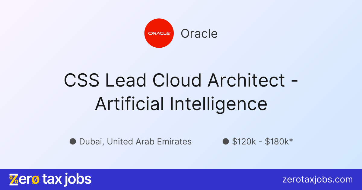CSS Lead Cloud Architect - Artificial Intelligence at Oracle