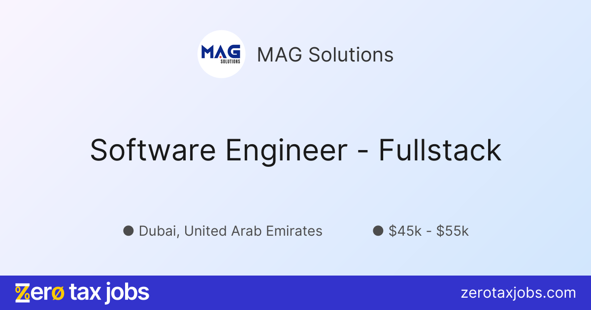 Software Engineer - Fullstack at MAG Solutions
