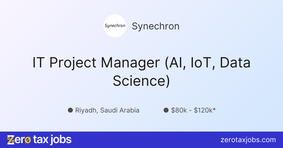 IT Project Manager (AI, IoT, Data Science) at Synechron