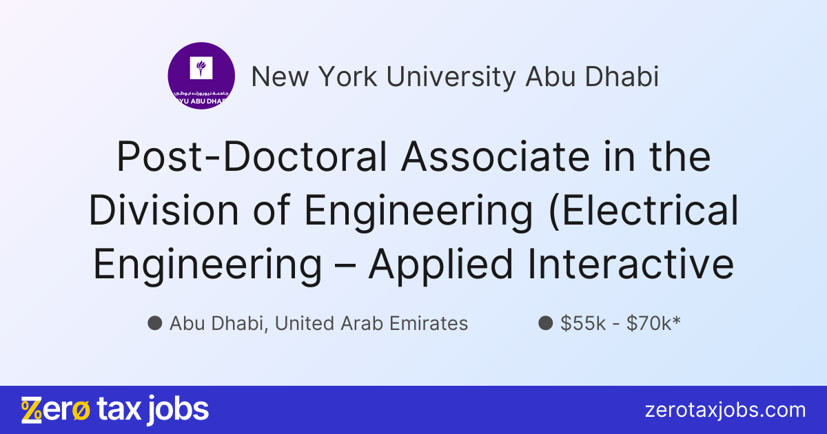Post-Doctoral Associate in the Division of Engineering (Electrical ...