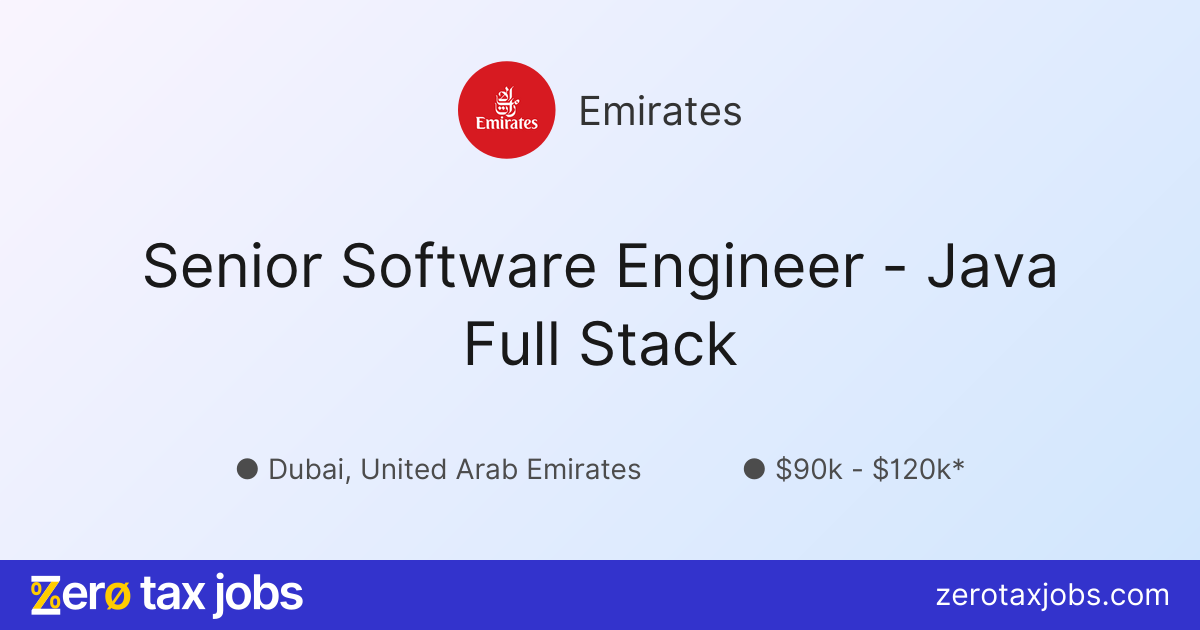 Senior Software Engineer - Java Full Stack at Emirates