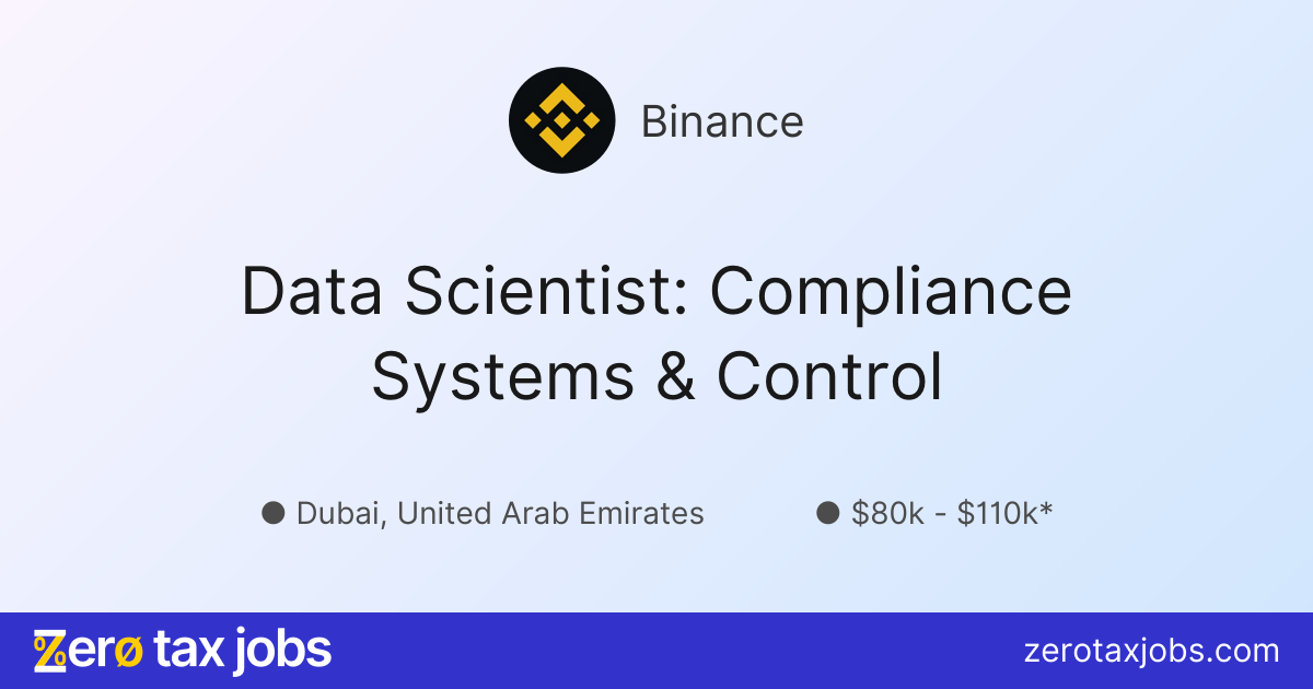 Data Scientist: Compliance Systems & Control at Binance